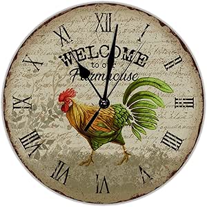 Amazon.com: Welcome to Our Farmhouse PVC Wall Clocks Farm Sweet Farm ...