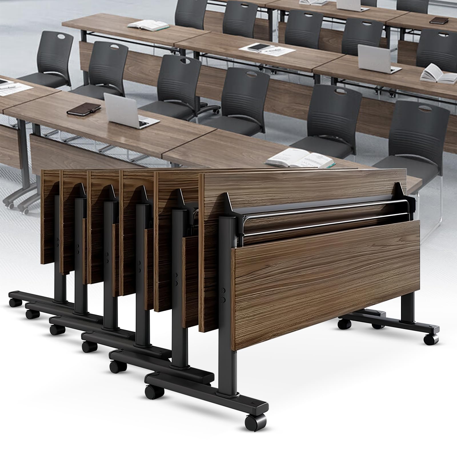Amazon.com: Conference Room Table Folding Conference Table, Foldable ...