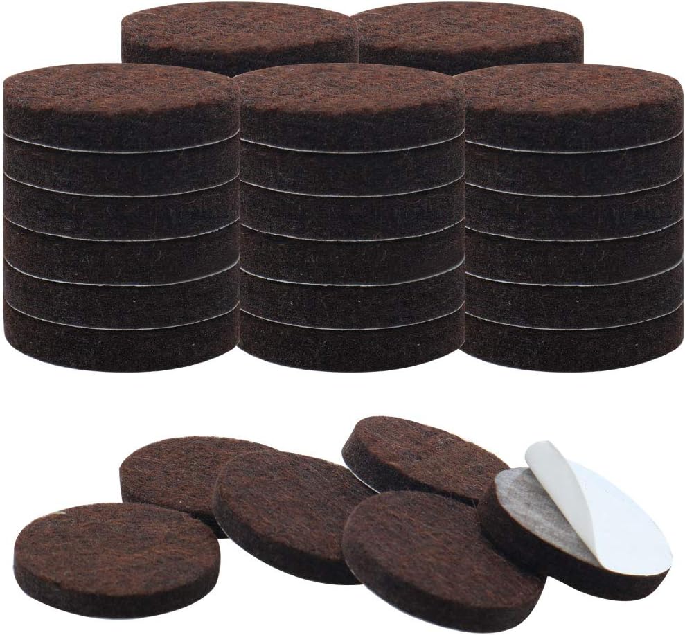 uxcell 100pcs Furniture Felt Pads Round 1 1/4" Self-Stick Non-Slip Anti ...