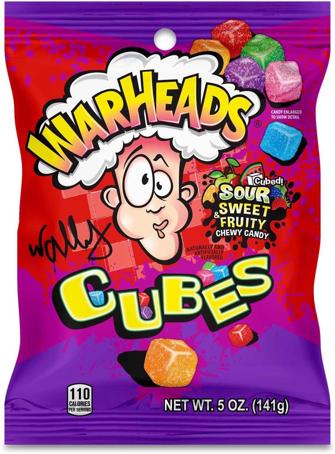 Amazon.com : WARHEADS Cubes - Sour Sweet & Fruity Chewy Candy - Orange ...