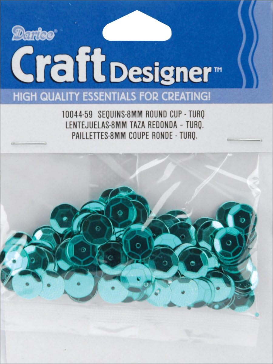 Amazon.com: Cupped Sequins 8mm 200/Pkg-Turquoise-Peacock