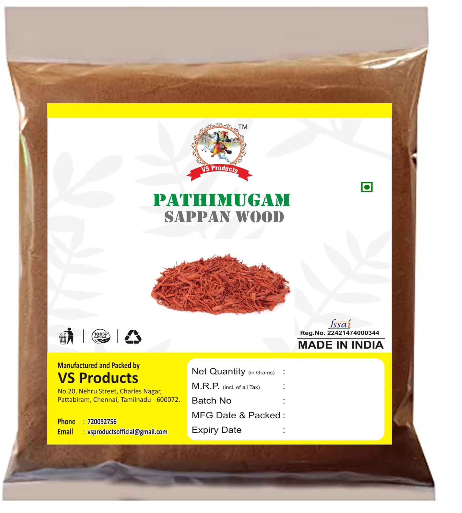 Buy VS Products Pathimugam | Sappan Wood | Patang | Pathimukham Crushed ...