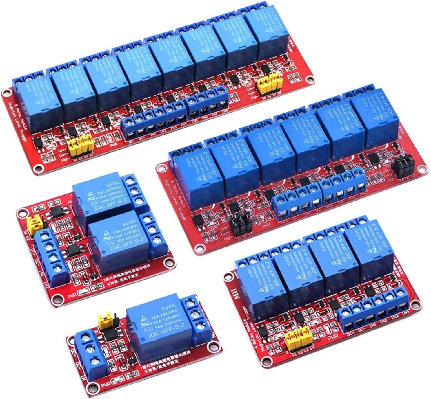 Amazon.com: LABDIP Electronic Parts 5V 12V 24V Relay Module 1/2/4/6/8 ...