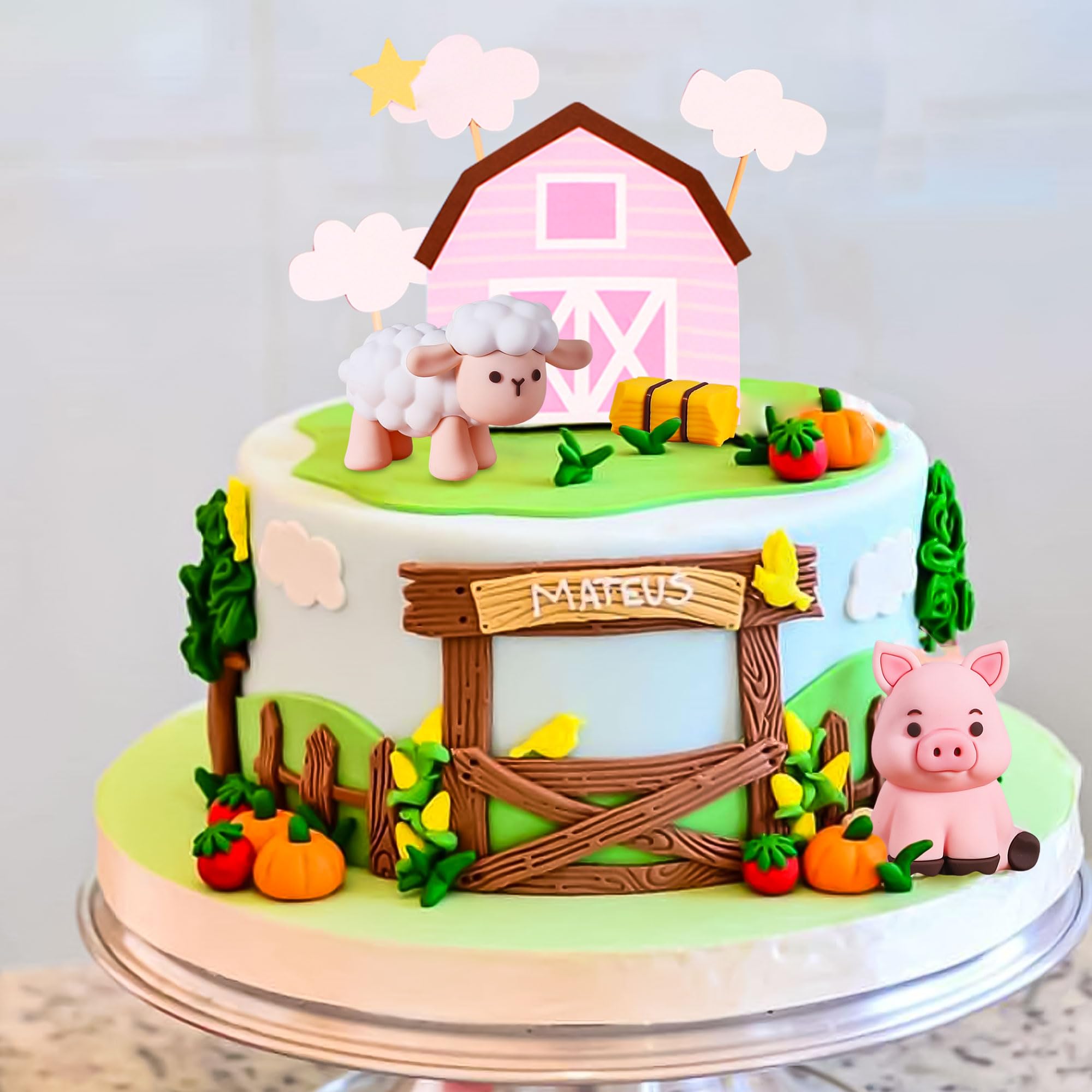 Snapklik.com : Pink Farm Birthday Decorations Girl Farm Birthday ...