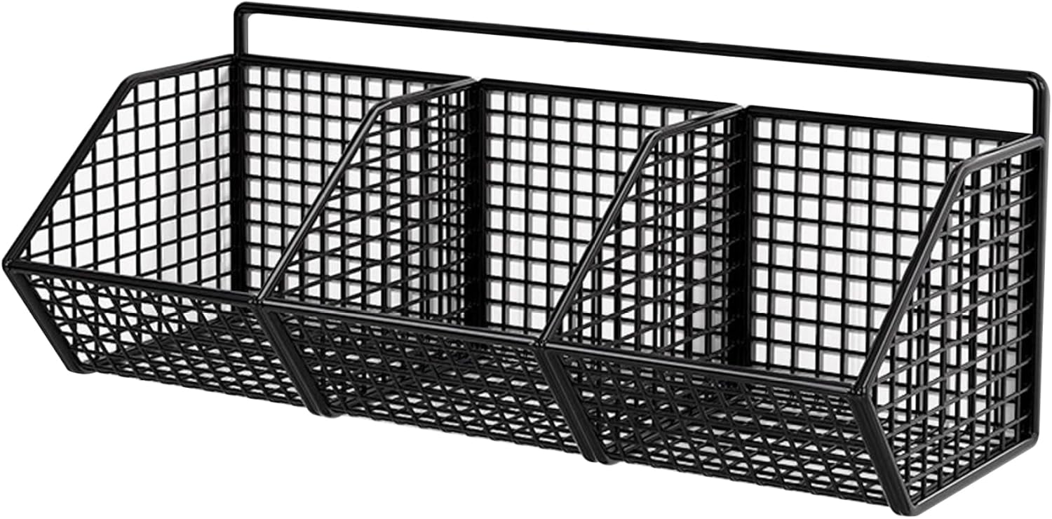 Amazon.com - Hibycknl Wire Basket, Hanging Wire Storage Baskets 3 Grids ...