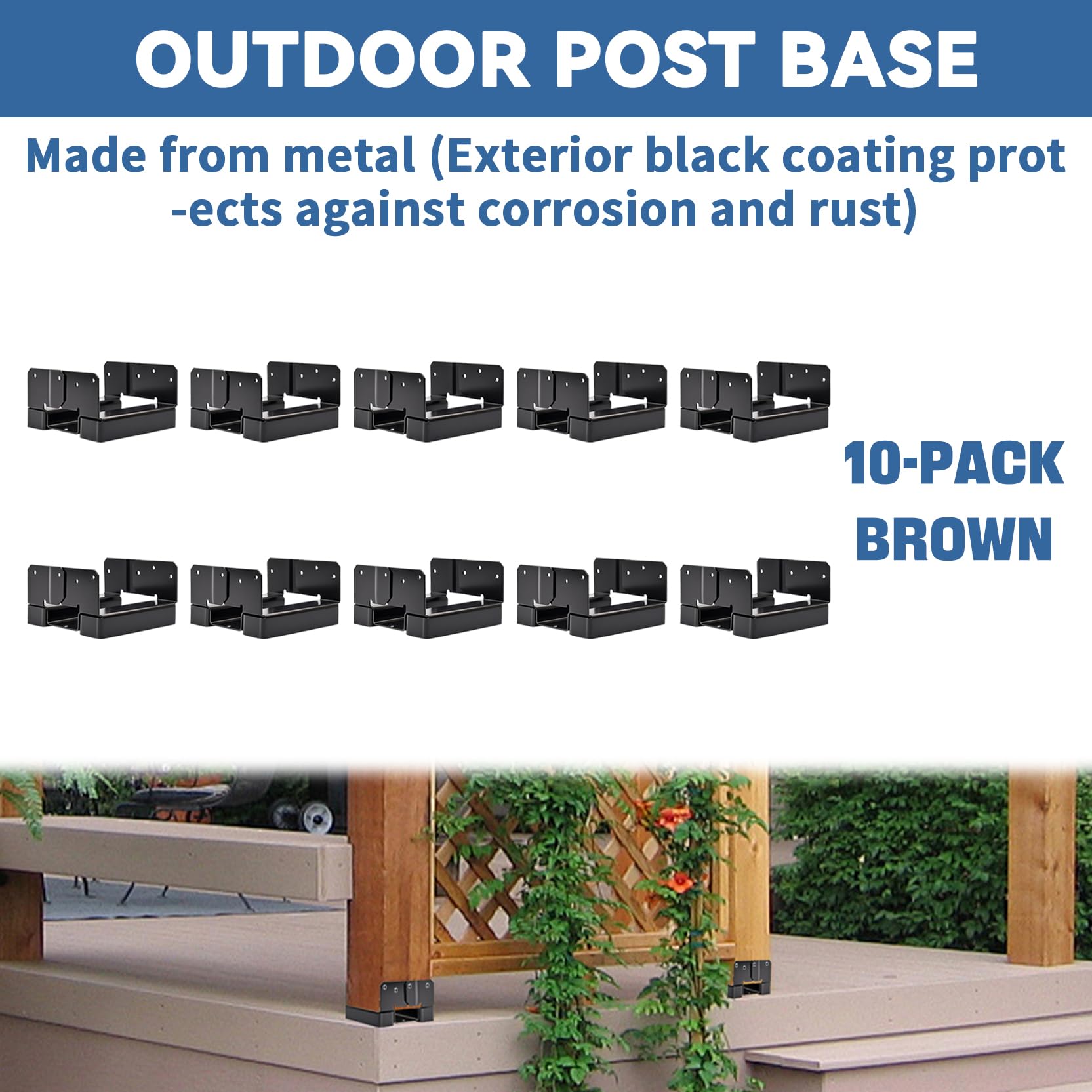 6x6 Post Base, Wet Concrete Fence Post Holder Anchor Bracket