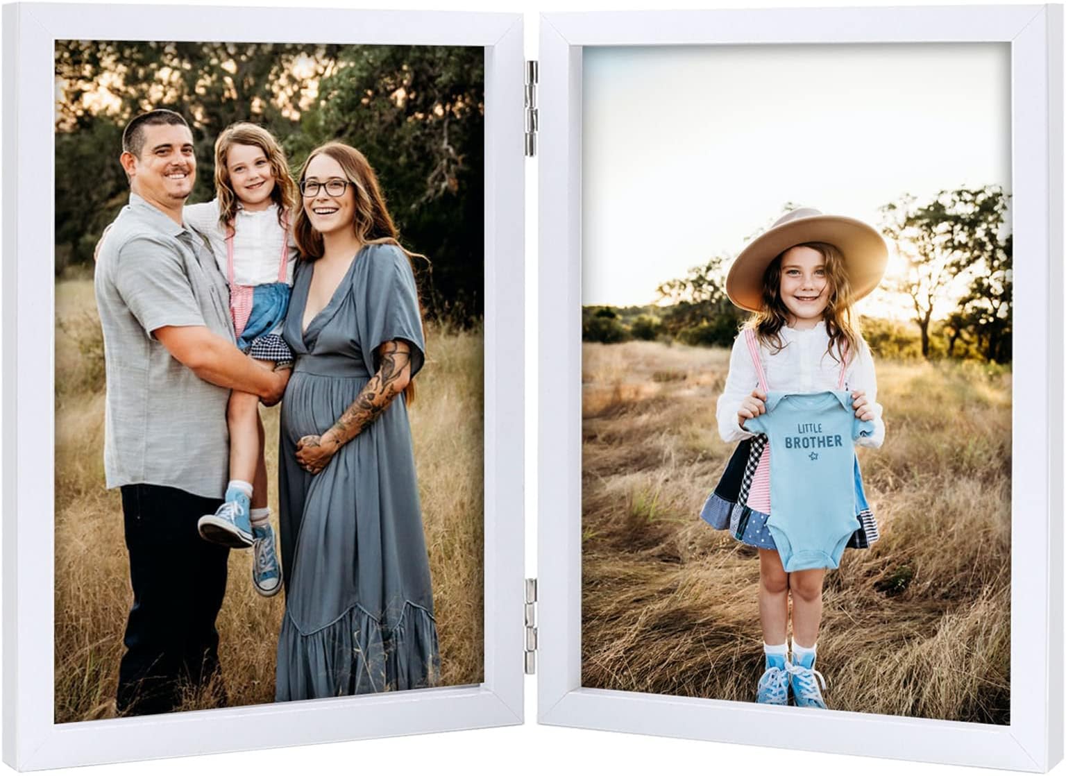 Amazon.com - 4x6 Picture Frames Double Hinged MDF Wood Grain with Glass ...