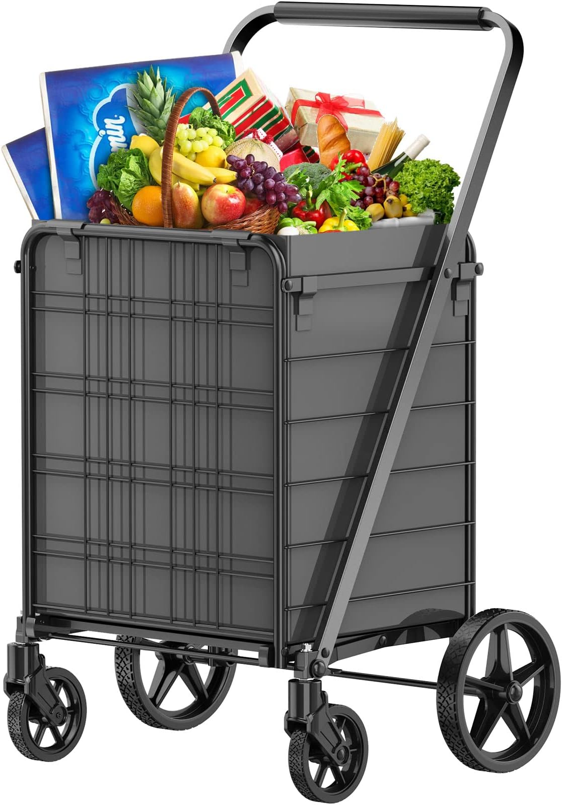 Amazon.com: Jumbo Shopping Folding Cart with Extra Small Double Basket ...
