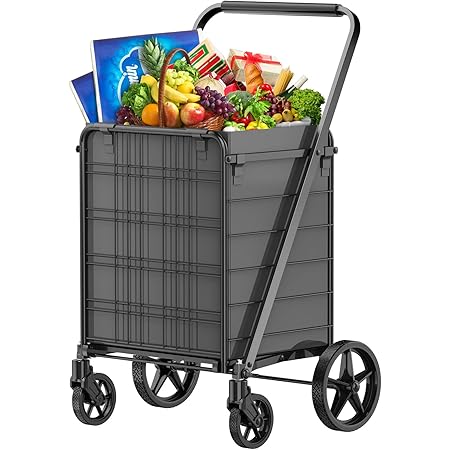 Amazon.com: Shopping Cart for Groceries,Jumbo Upgraded Grocery Cart ...