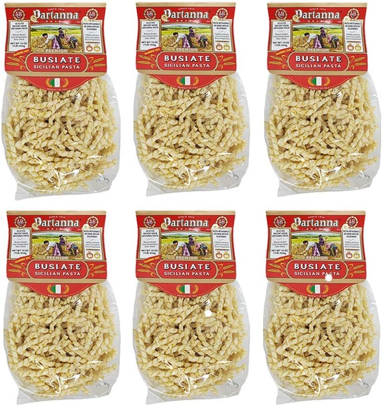 Amazon.com : Partanna Busiate Sicilian Artisanal Pasta Classic Cut 6 ...
