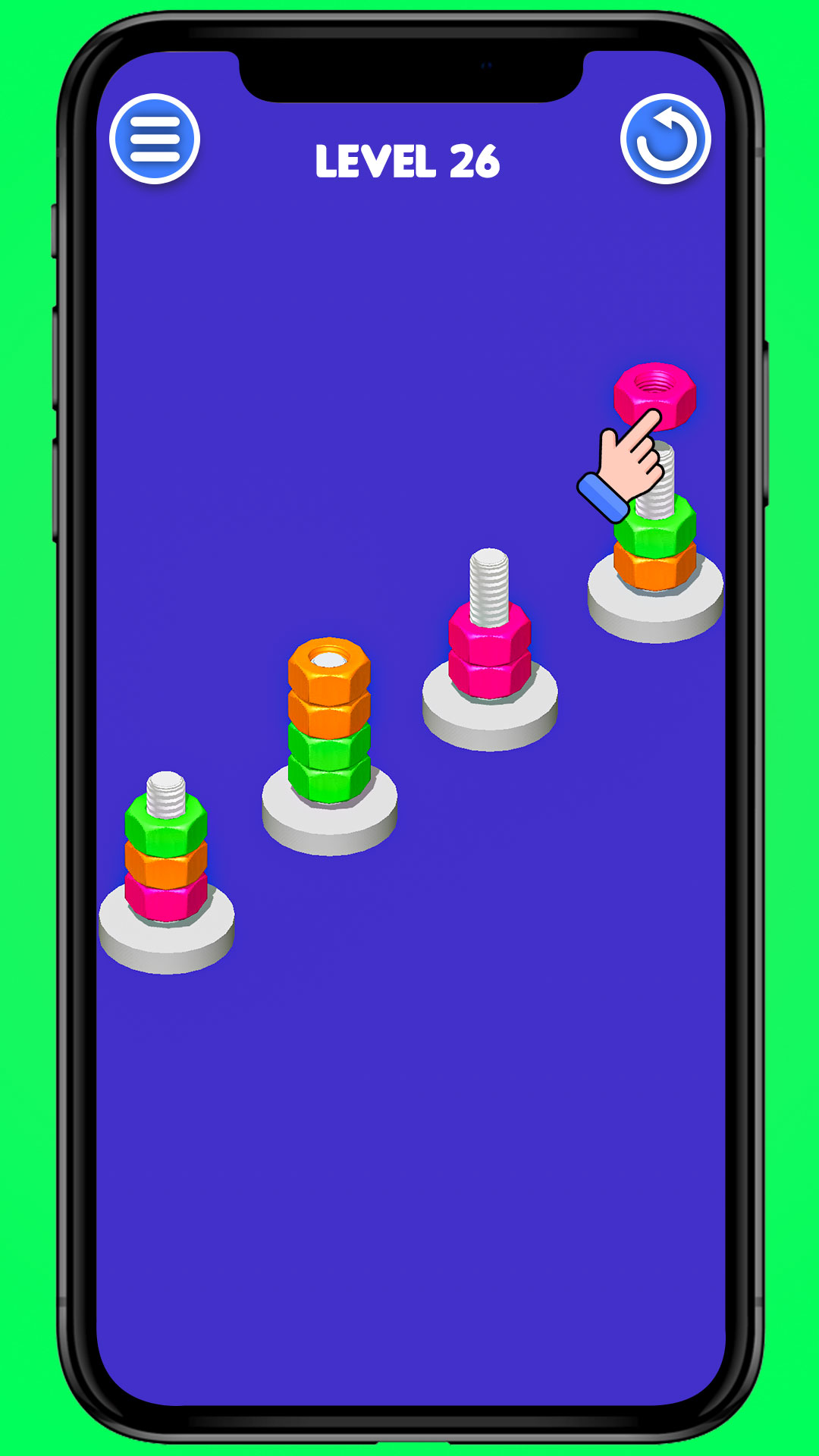 Nuts And Bolts Color Sorting Screw Pin Puzzle ASMR Colour Sort Matching ...