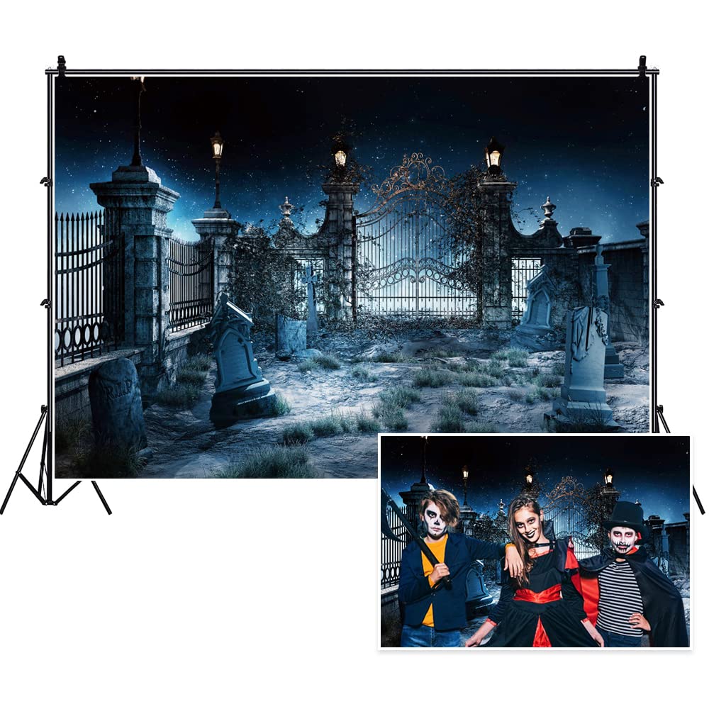 Amazon.com : DORCEV 7x5ft Night Cemetery Photography Backdrop Vampire ...