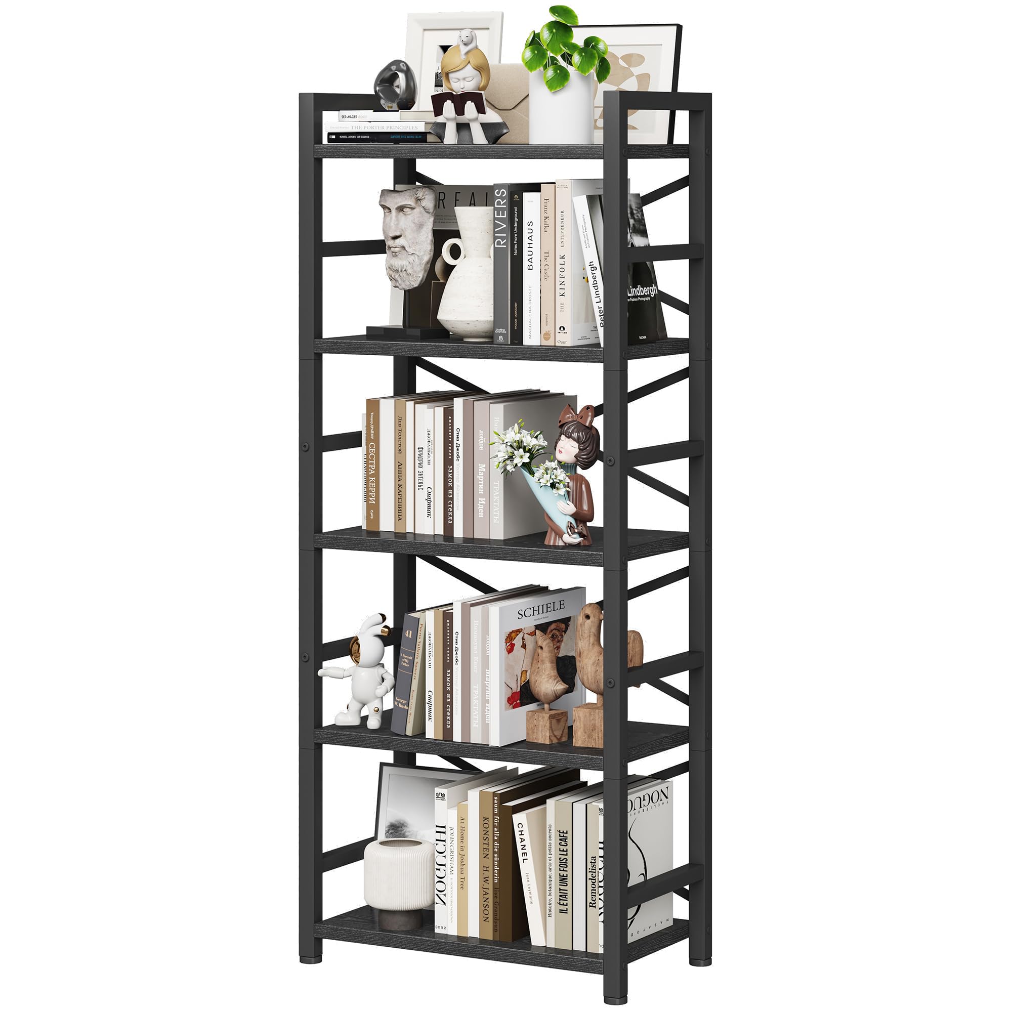 Amazon.com: Homeiju Organization and Storage,Tall Bookcase with Shelves ...
