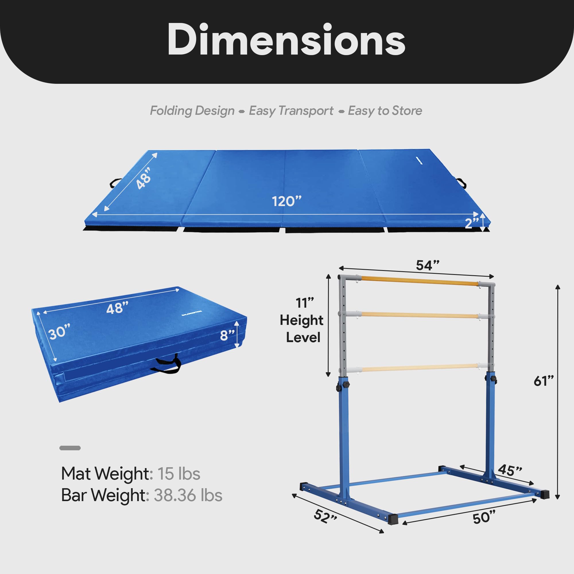 Snapklik.com : BalanceFrom 120 X 48 Inch All Purpose Folding Gymnastics ...
