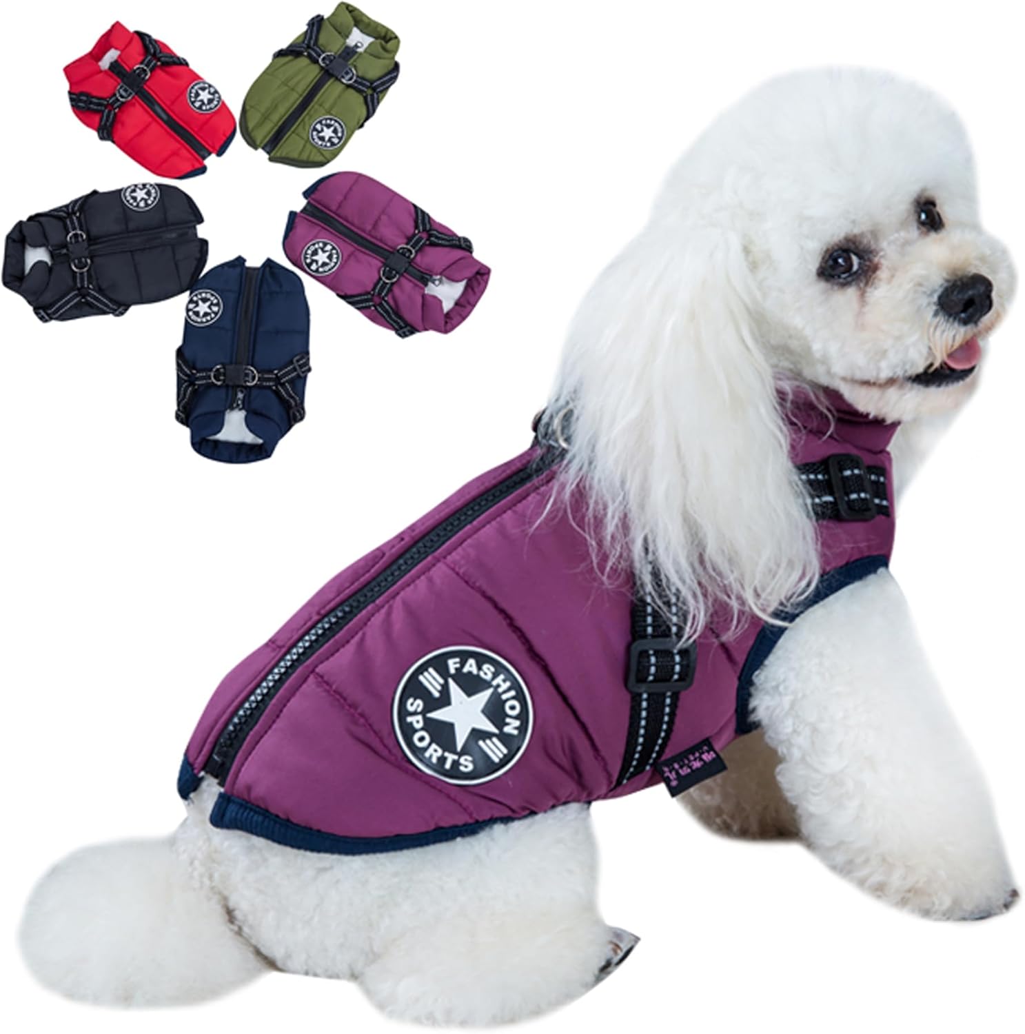 BiJiBiBog Chaqueta Impermeable para Perros con arnés, Abrigo Fuse ...