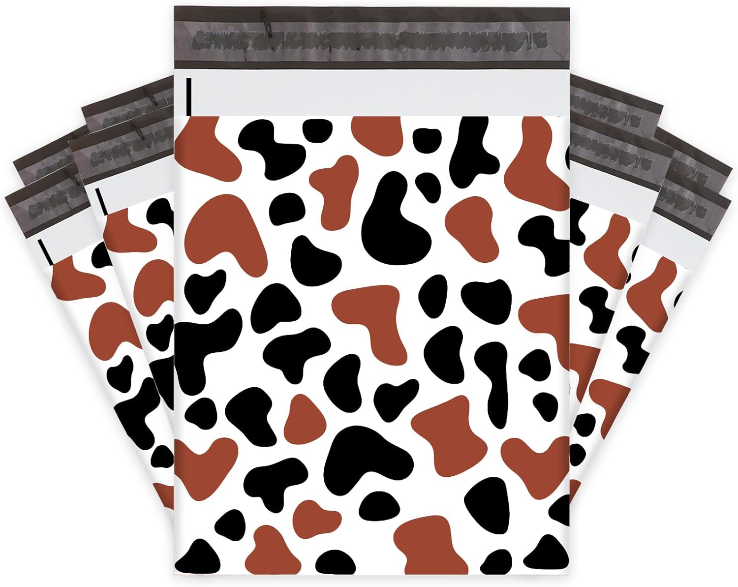 Amazon.com : Whaline 100Pcs Cow Print Poly Mailer 10 x 13 Inch Black ...