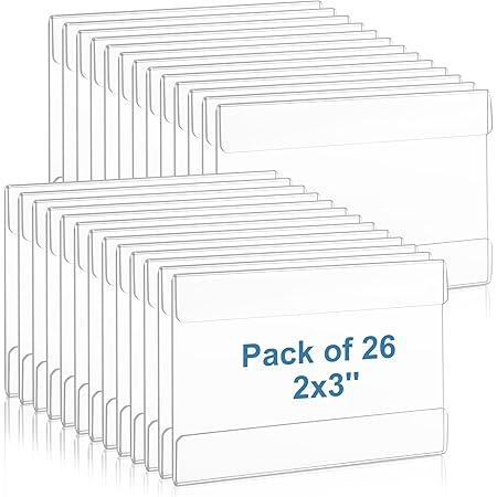 Amazon.com: Lesnlok 26 Pack Wall Mount Acrylic Sign Holder 2x3 inch ...
