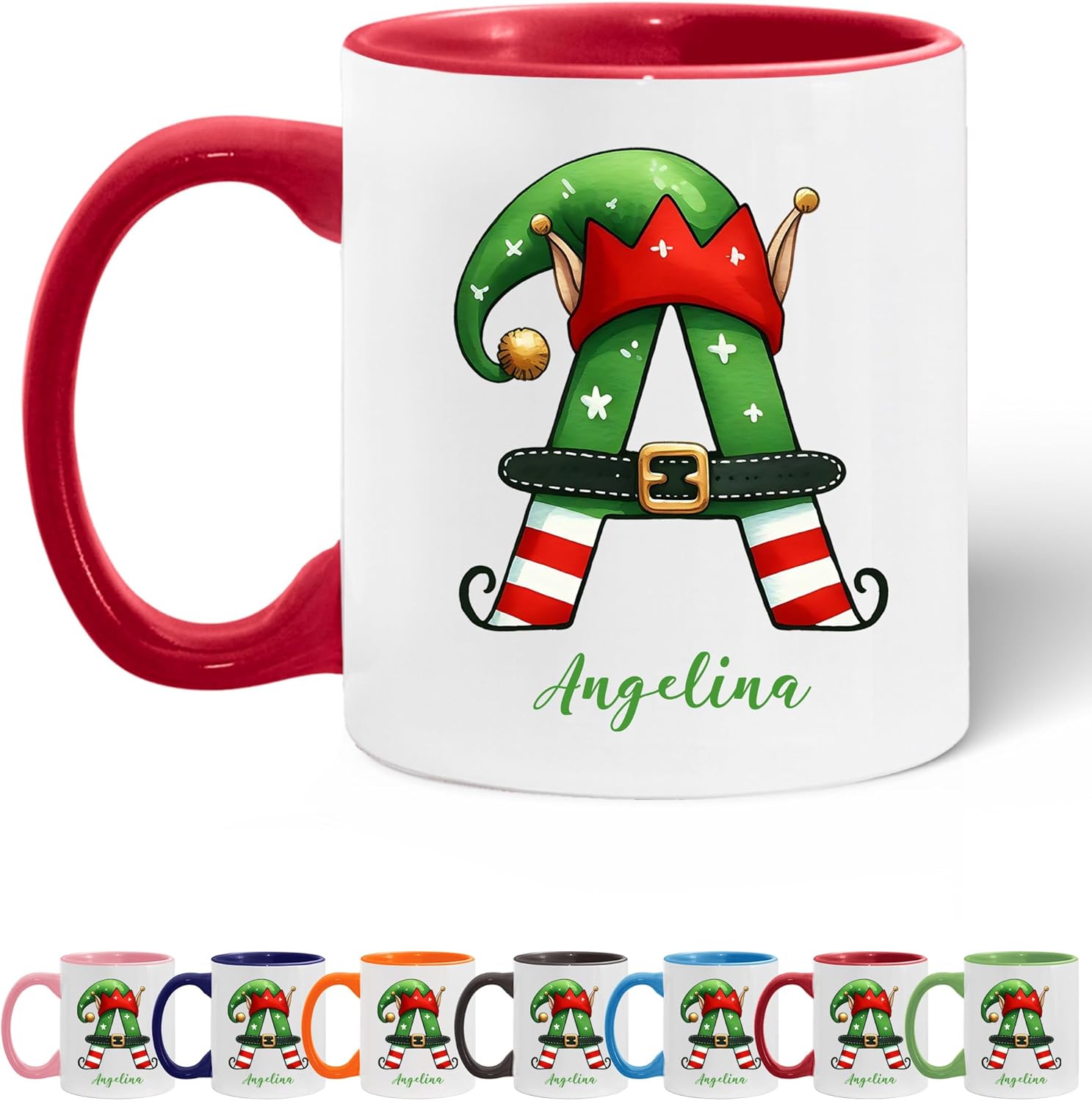 Amazon.com: Custom Christmas Monogram Mugs - Personalized Coffee Mugs ...