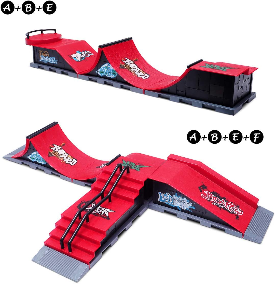 KETIEE Mini Finger Skateboard and Ramp Accessories Set Deck Truck Skate ...