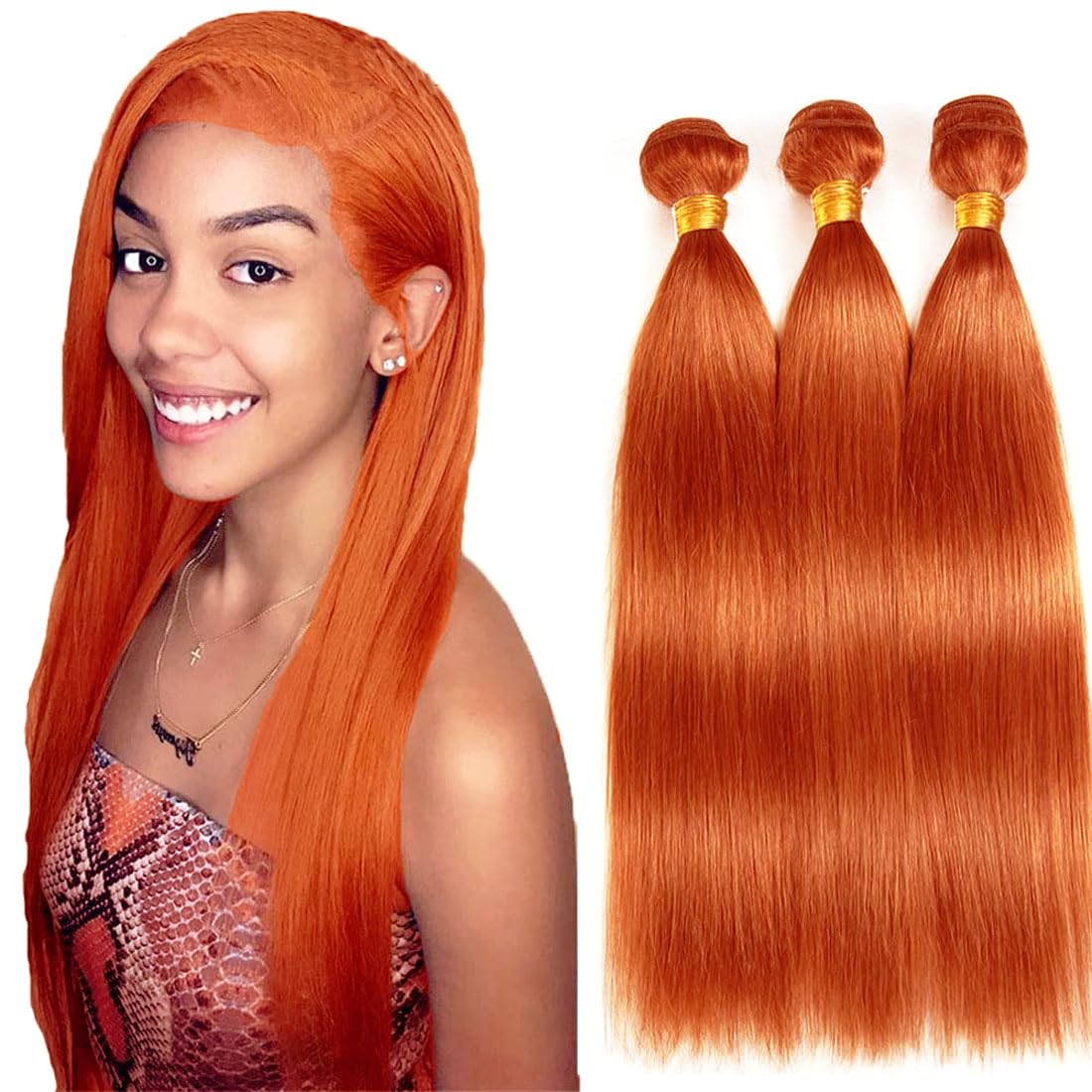 Amazon.com : Juesoary #350 Bundles Straight Human Hair Bundles 10 12 14 ...