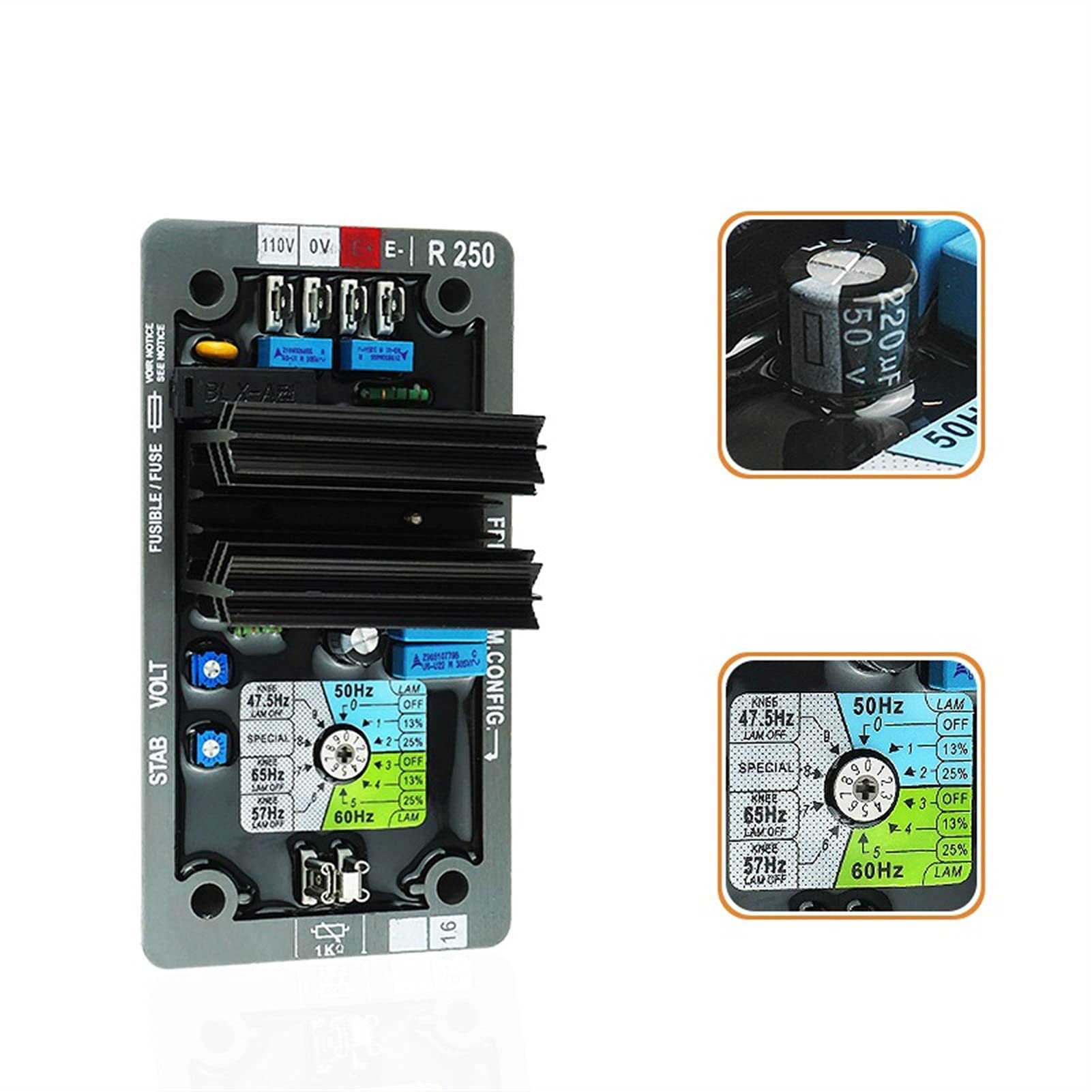 Generator Voltage Regulator Board Avr R250 Ac Brushless Generator ...