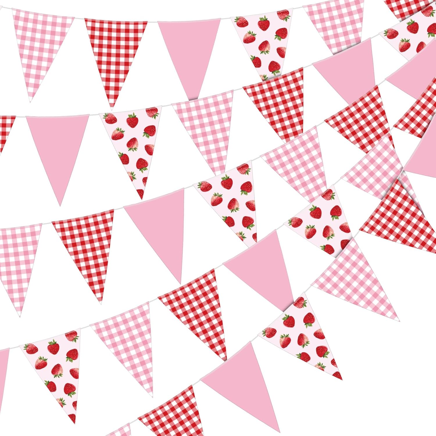 Amazon.com: Jetec 5 Pieces 49 Feet Strawberry Pennant Banners Party ...