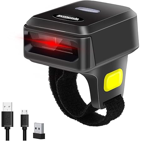 Amazon.com : 2D Wireless Ring Barcode Scanner, BUTORY Mini Bluetooth ...