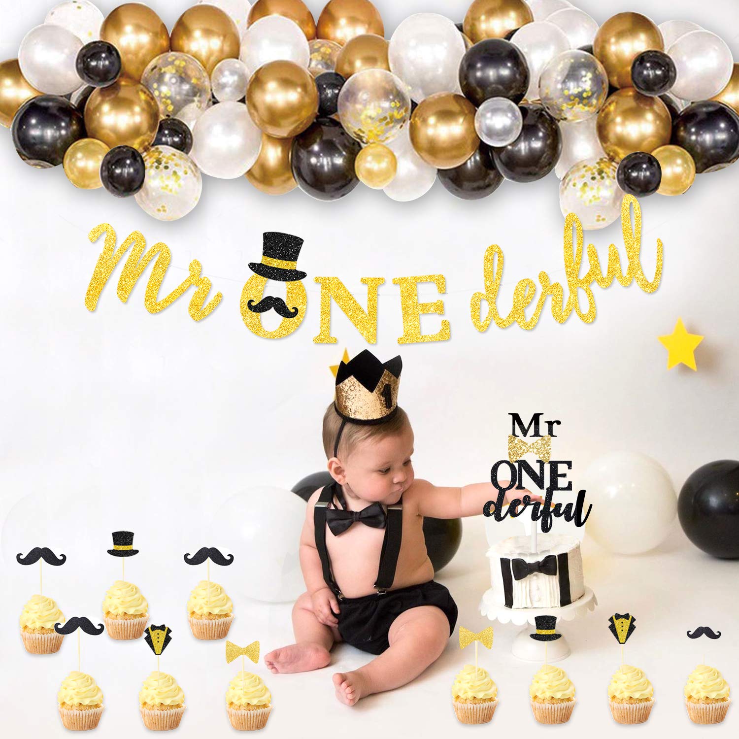 Buy Hombae Mr Onederful Birthday Decorations Supplies Kit Mr buy-hombae-mr-onederful-birthday-decorations-supplies-kit-mr