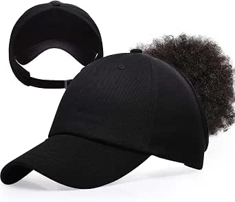 Amazon.com: Backless Ponytail Baseball Caps for Women Curly Hair Hats ...