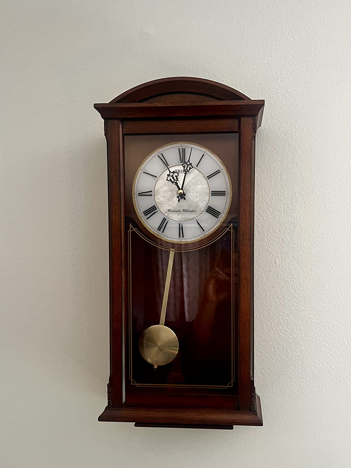 $24/mo - Finance SEIKO Arched Wall Clock with Pendulum and Dual Chimes ...