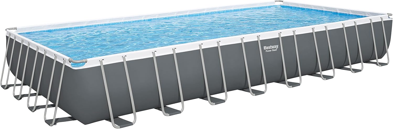 Bestway Power Steel Swimming Pool Complete Set | Above Ground Rectangle ...