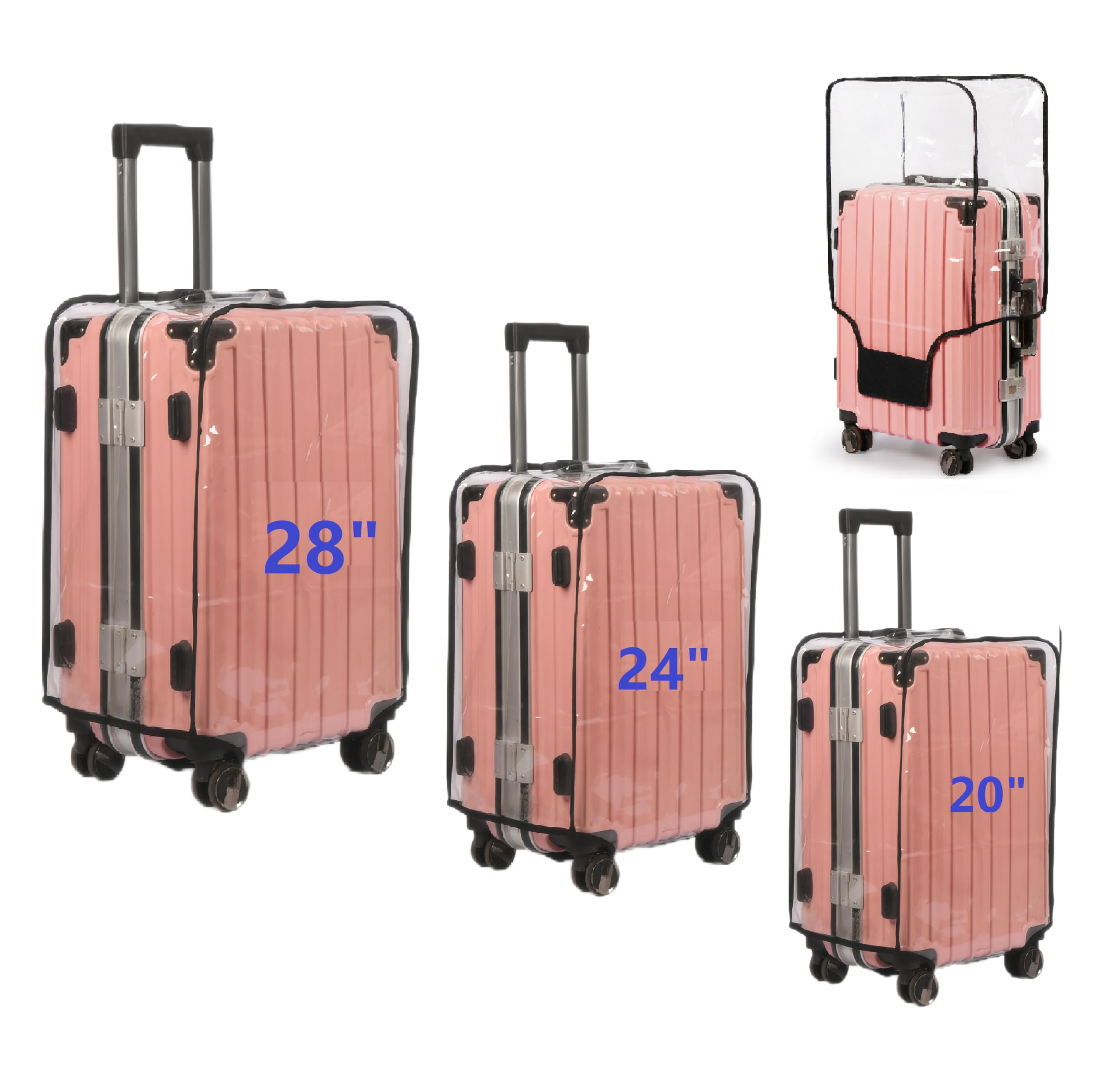 Amazon.com | FABULWAY 3PCS Clear PVC Suitcase Cover Protectors Thicken ...