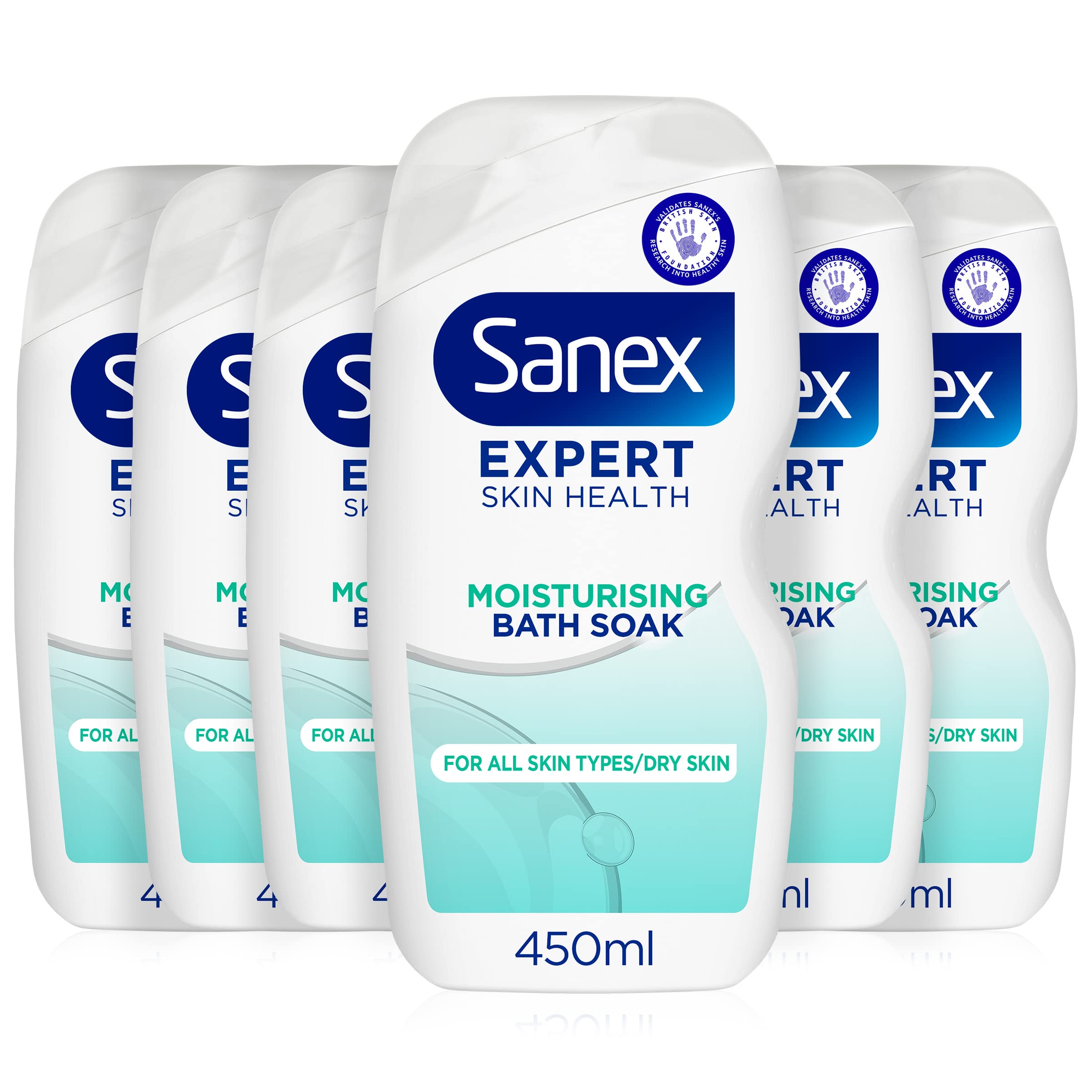 Sanex Expert Skin Health Moisturising Bath Soak 450ml 6 Pack | bath ...