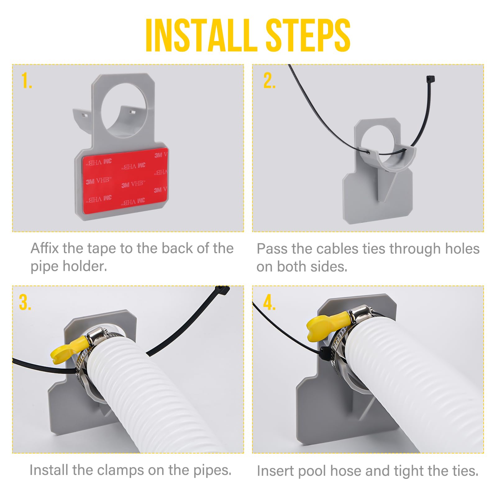 Snapklik.com : Pool Hoses For Above Ground Pool, 4 PACK 1.25 Inch Pool ...