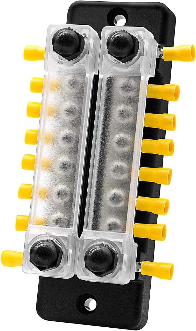 Amazon.com: 6 Post Bus Bar Terminal Block, Upgrade Dual Row Power ...