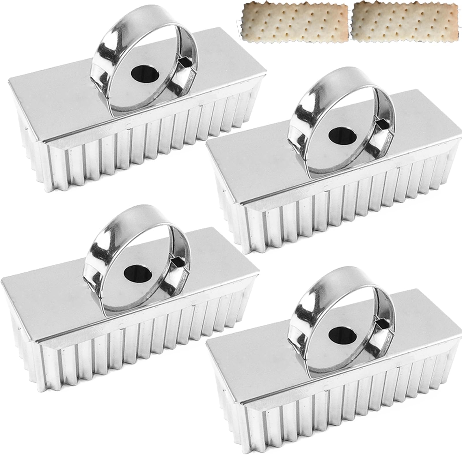 Amazon.com: Tebery 4 Pcs Stainless Steel Shortbread Cookie Cutter ...