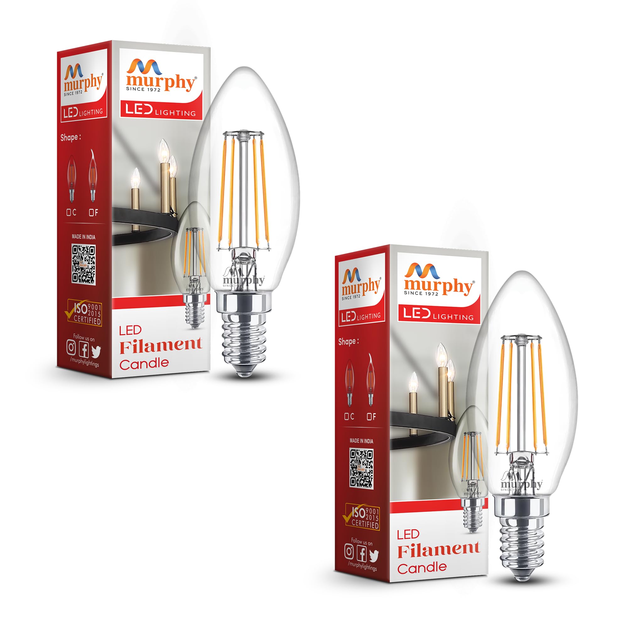 Murphy 5-watt Round Shape Filament Candle LED Bulb | Filament Candle ...
