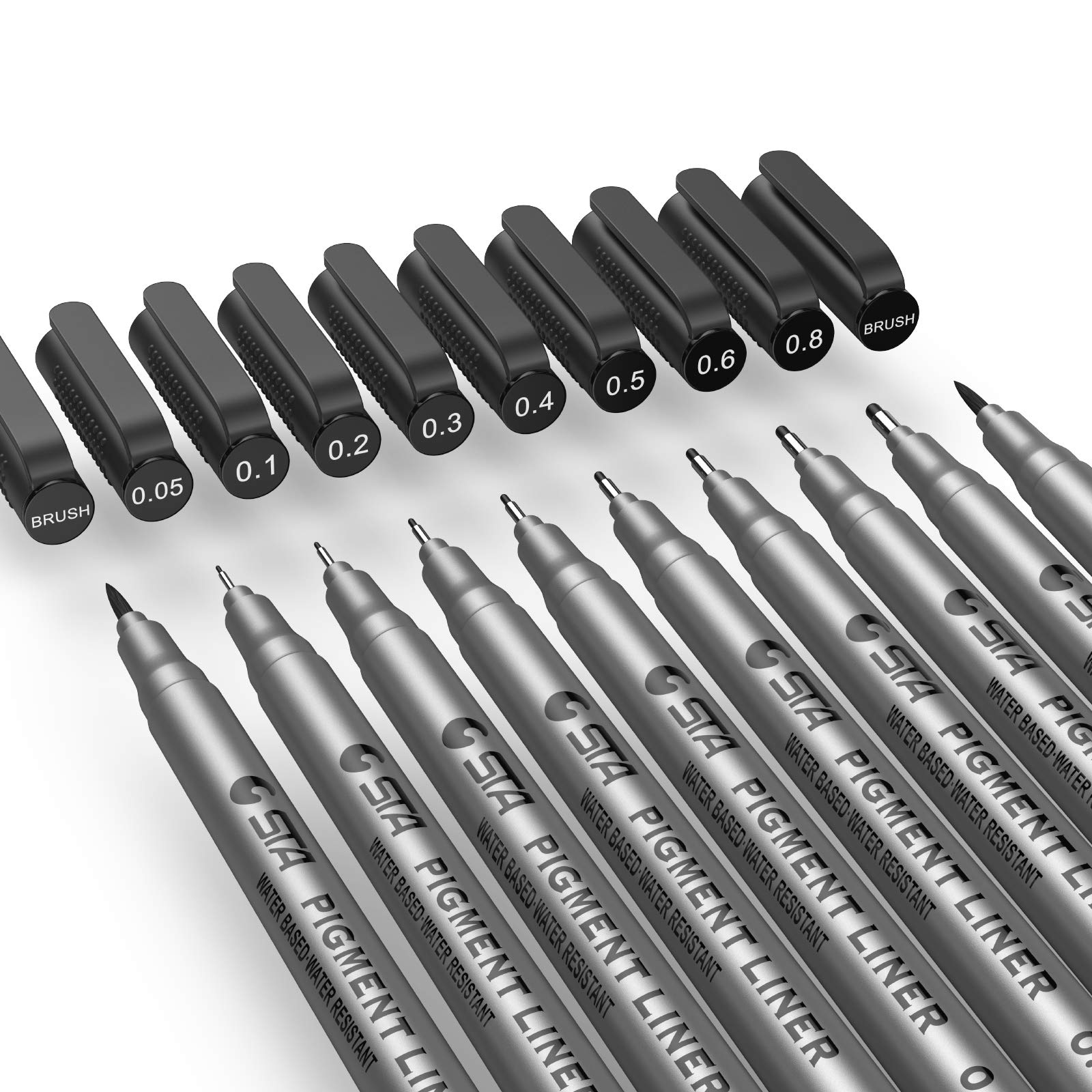 Buy Fineliner Pen, 10 Black Pigment Liner Micro Liner Drawing Pens for ...