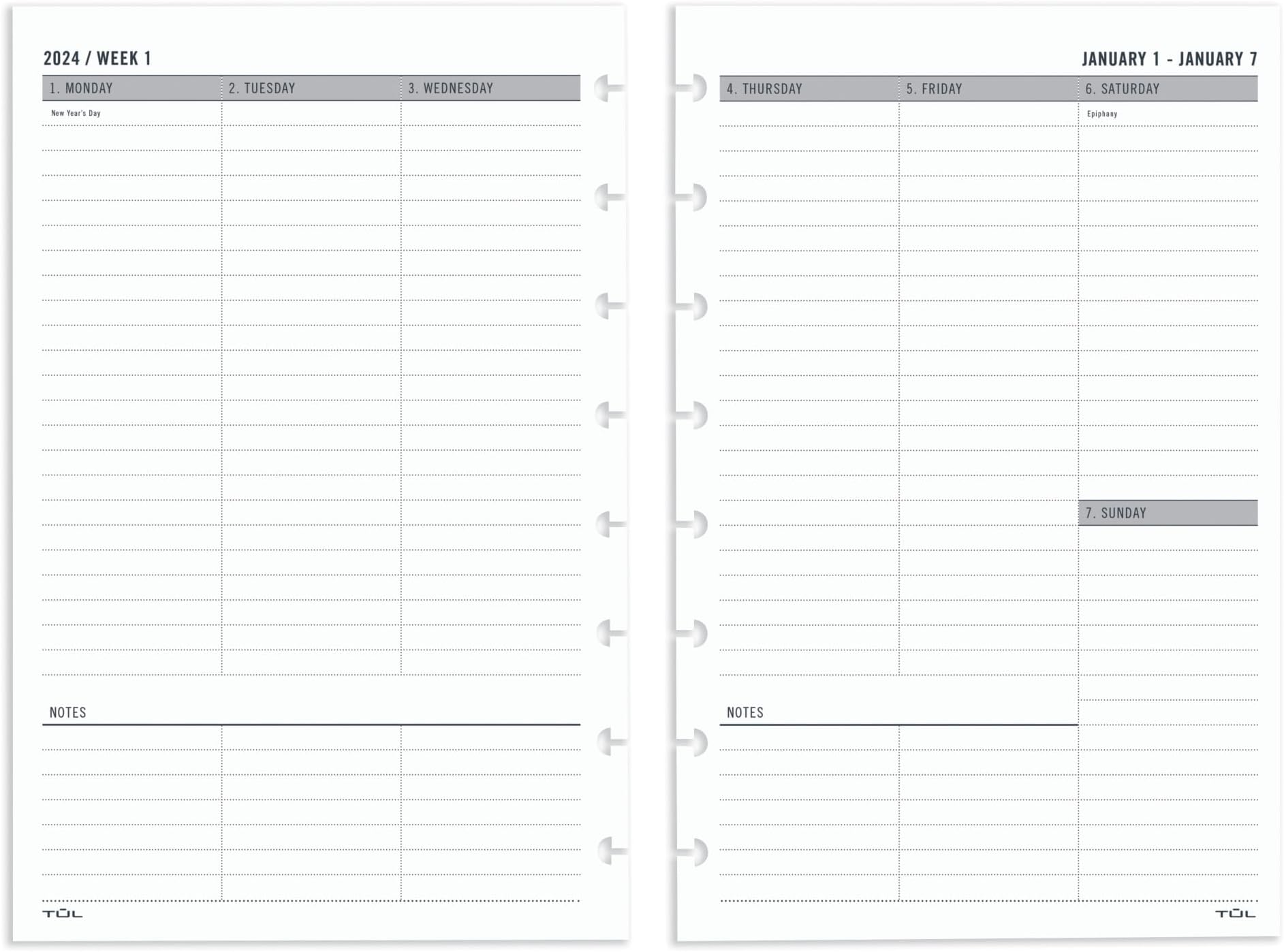 Amazon.com : 2024 TUL® Discbound Weekly Planner Refill Pages, Untimed ...