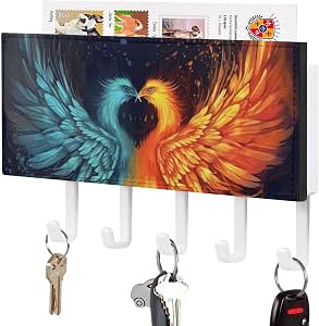 Amazon.com: GHBNK Fire and Water Phoenix Key Holder for Wall Decorative ...