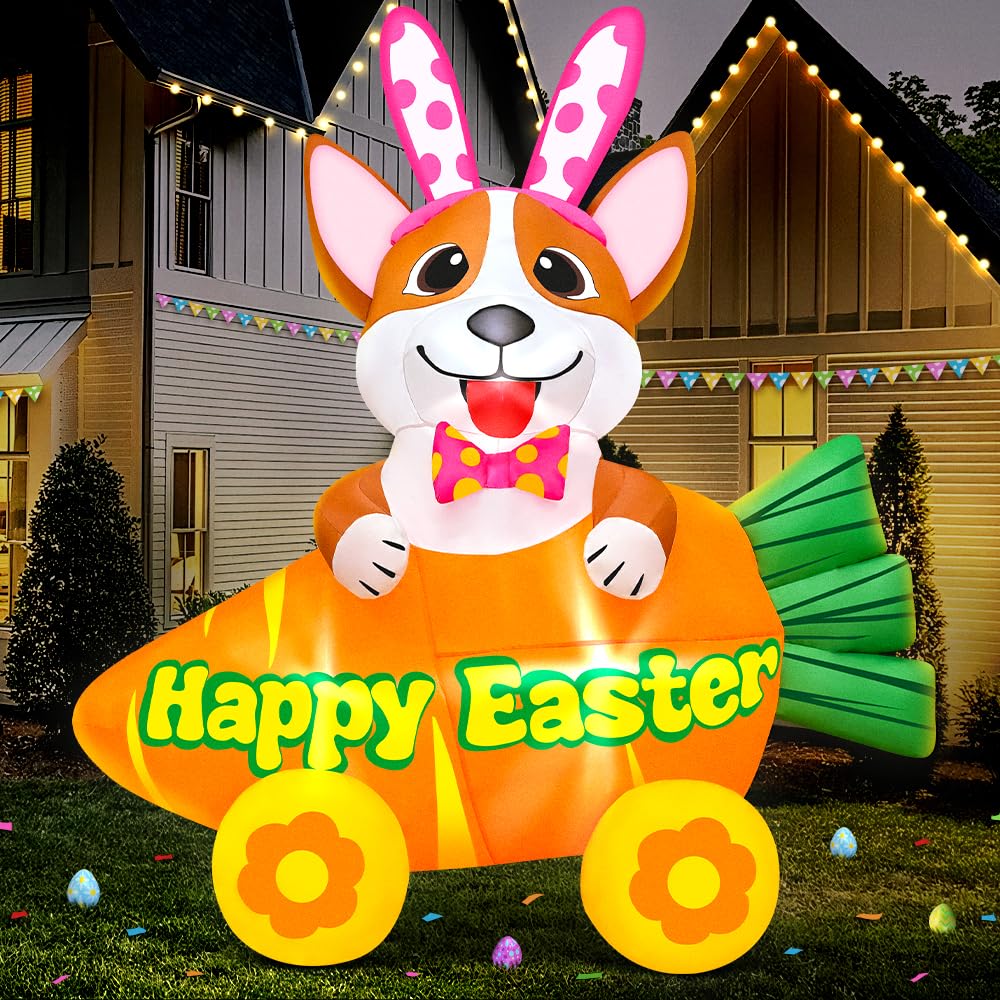 Snapklik.com : JUROSAICA 6FT Easter Inflatables Outdoor Decorations ...