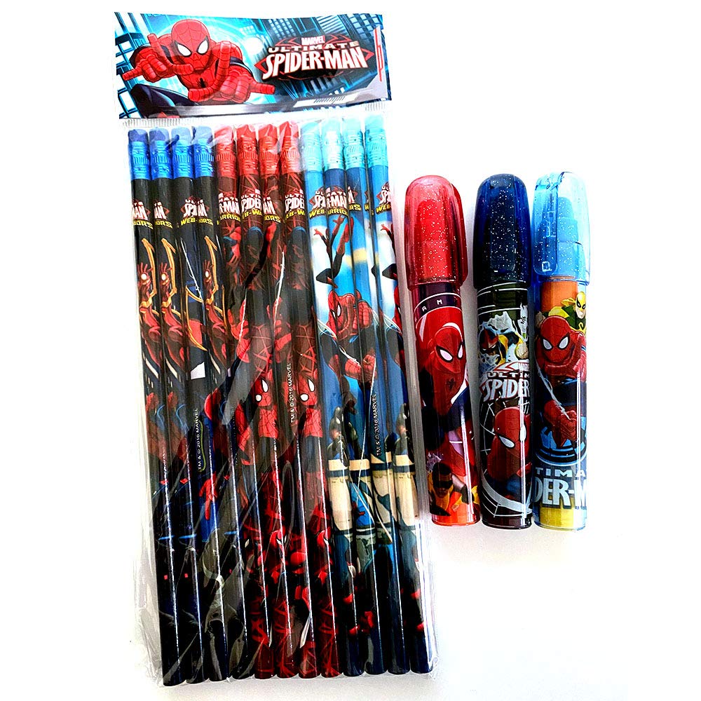 Amazon.com : OFFICIAL Ultimate Spider-Man Pencil & Eraser Set : Office ...