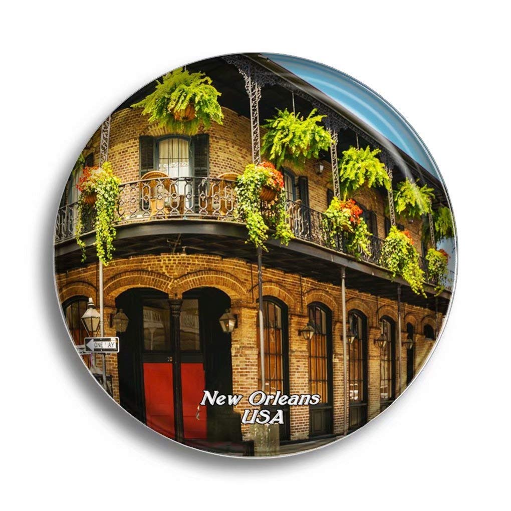 Amazon.com: Fridge Magnet USA America French Quarter New Orleans Glass ...