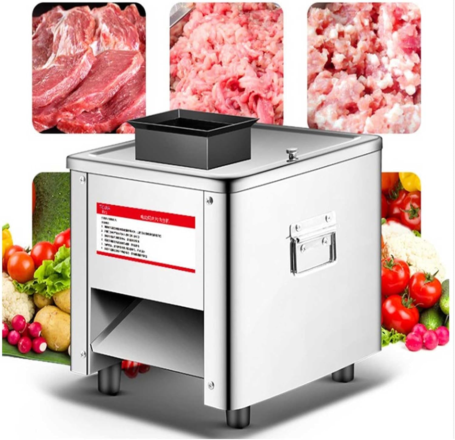 Amazon.com: 5.0mm,Meat Cutter Slicer Cutting Machine Cube Shredded Meat ...