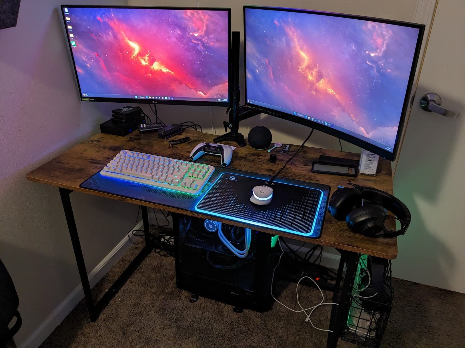 $17/mo - Finance PAMRAY 40 inch Computer Desk with Built-in Outlet ...