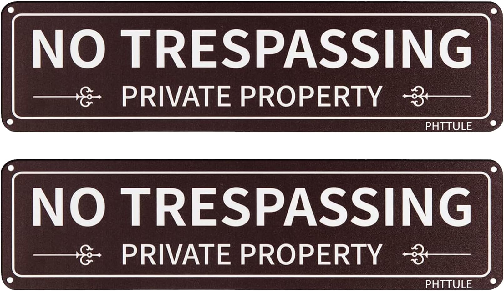 Amazon.com : PHTTULE Private Property No Trespassing Sign 2 Pack, Metal ...