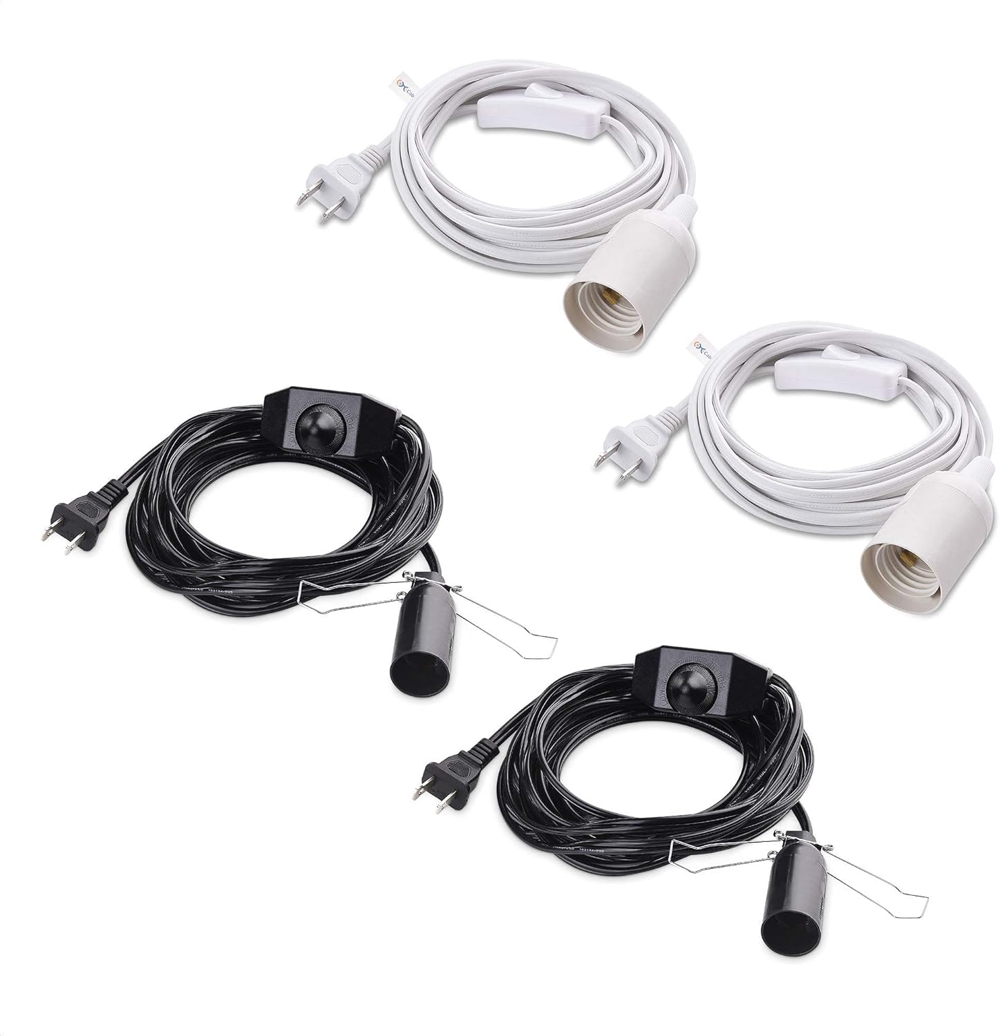 Cable Matters 2-Pack Hanging Light Cord (Light Socket with Cord) with ...