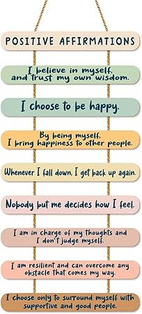 Amazon.com: Positive Affirmations Wall Decor for Office Home Classroom ...