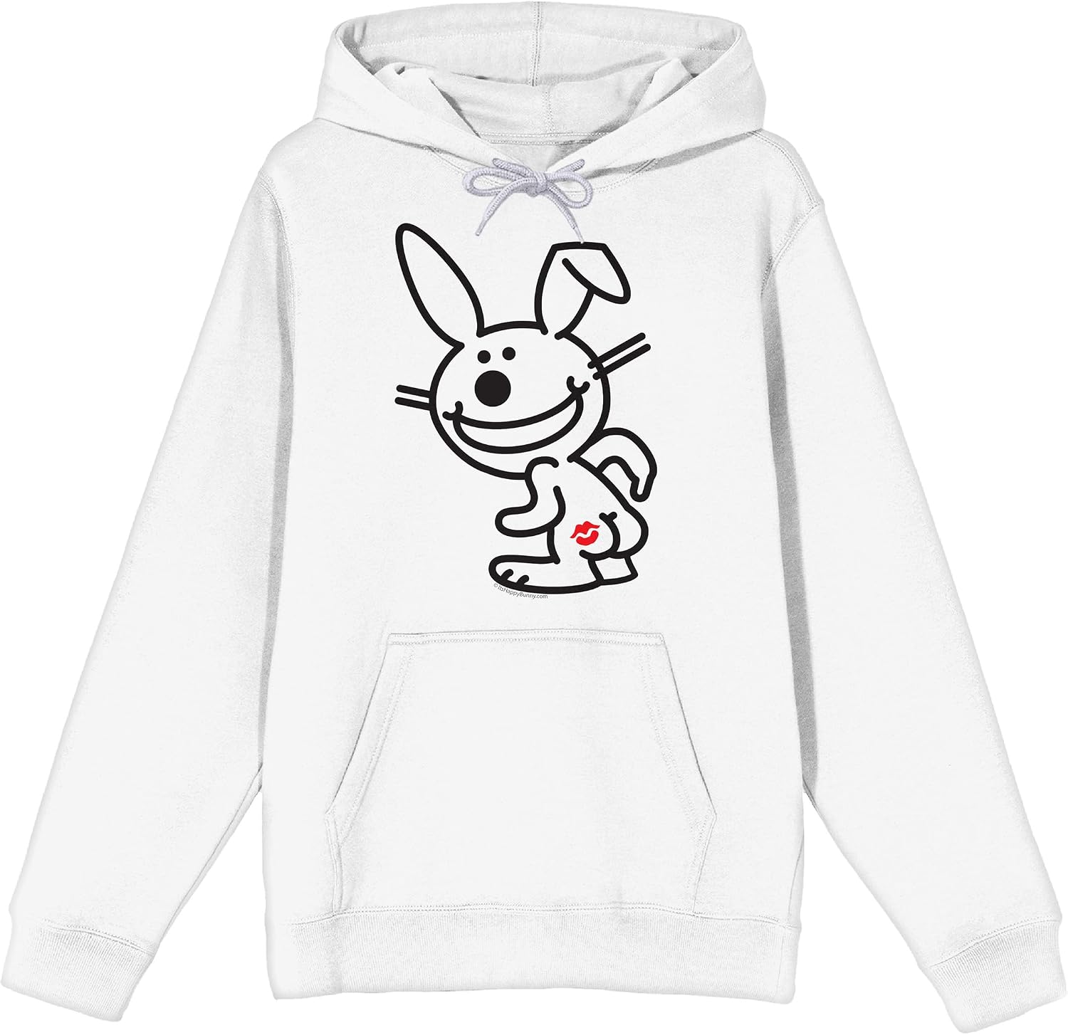 Amazon.com: Bioworld It’s Happy Bunny Kiss Mark Adult White Long Sleeve ...