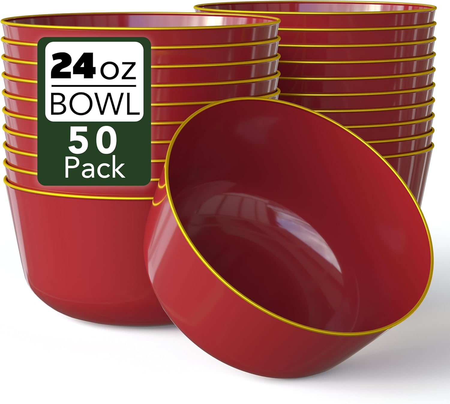 Amazon.com: Trendables Plastic Bowls Disposable Bowls 24 Oz Bowl Set Of ...